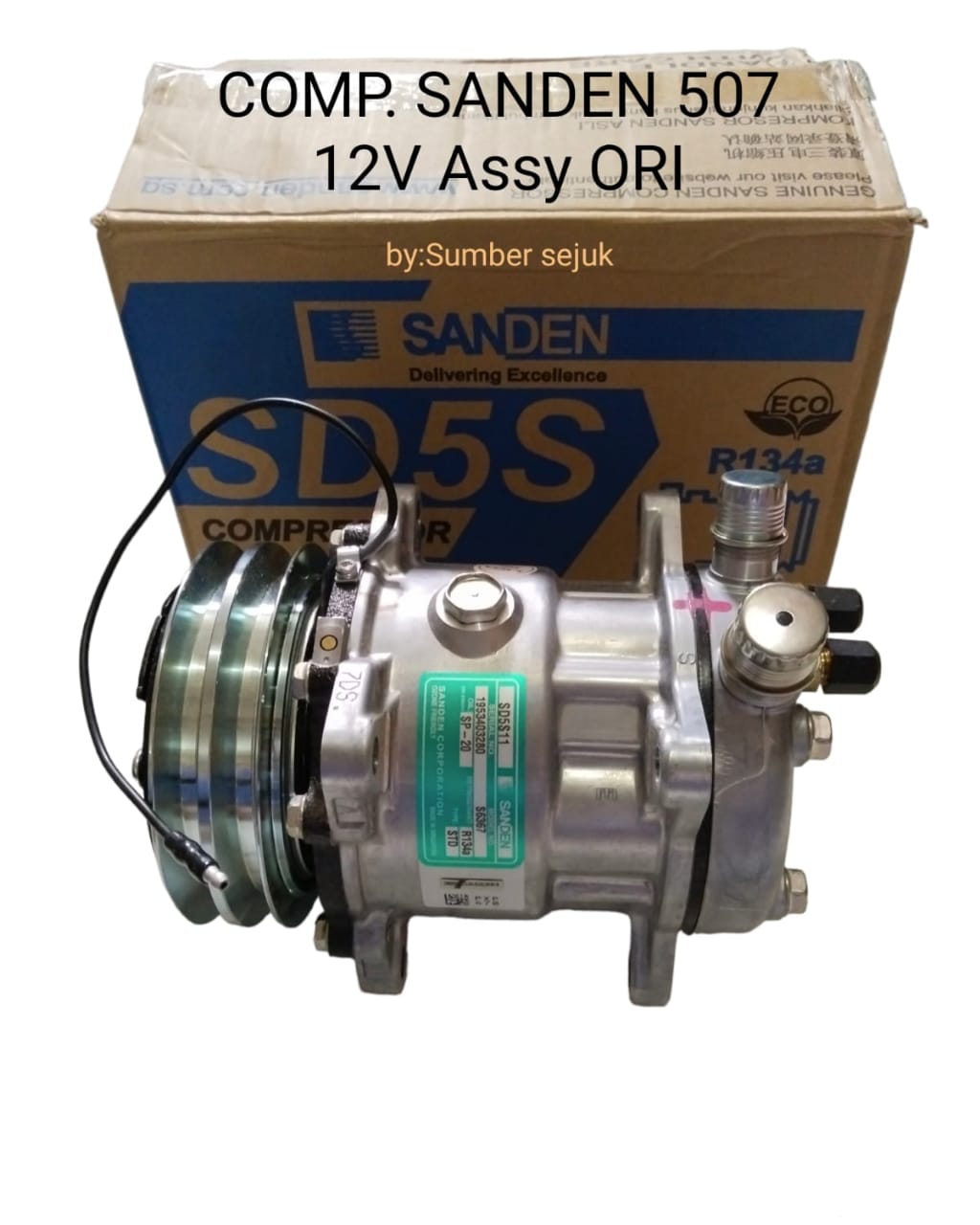Compressor Sanden 507 12V Assy Ori | Sumber Sejuk Global